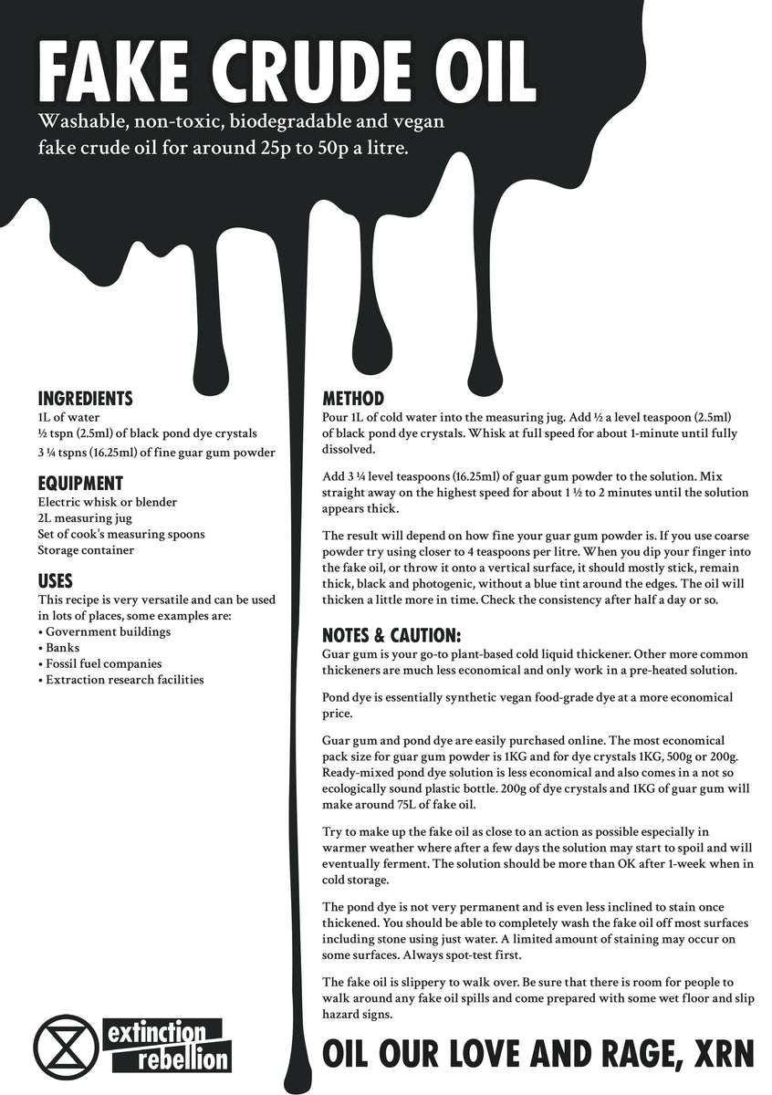 Fake Crude Oil Recipe – Heavy Manners Artivism