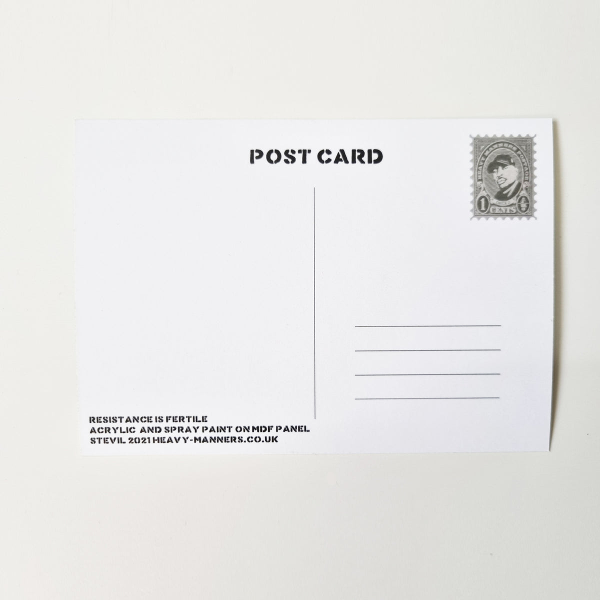 Resistance Is Fertile Postcard – Heavy Manners Artivism